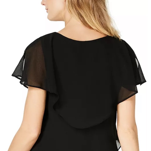 SLNY | Dresses | Slny Bloomingdales Tiered Rhinestone Capelet Dress ...